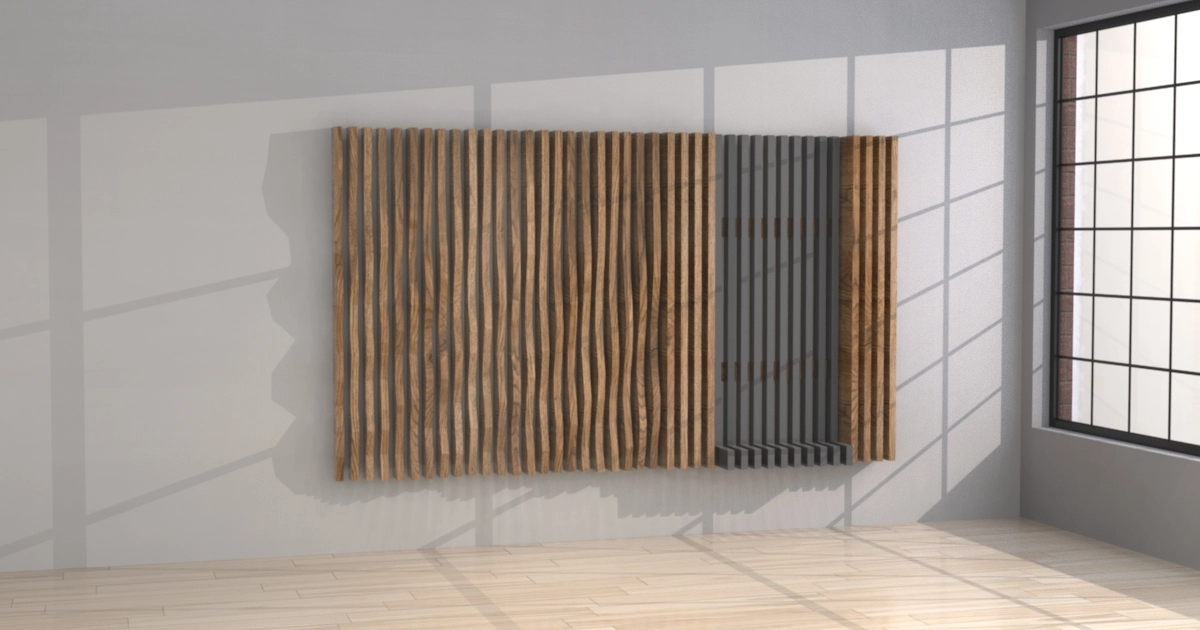 Wooden Slat Wall Panel with Wave Pattern - Customize and download the ...