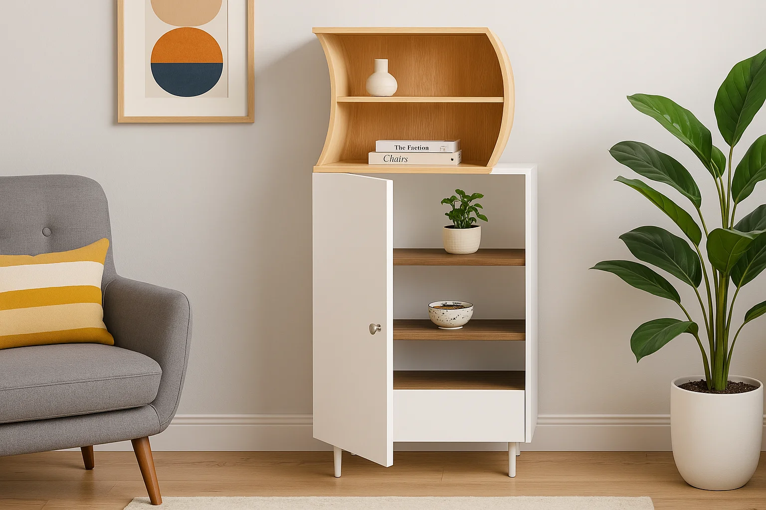 Curved Closet 3D Parametric Model - Customize and download the 3D model