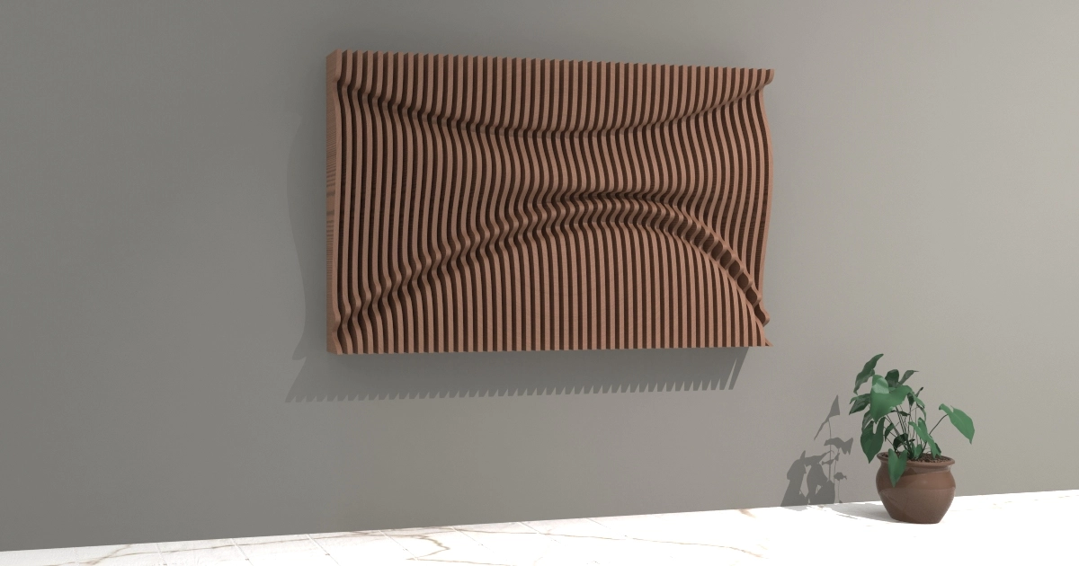 Waveform Lattice Panel 3D/2D Parametric Model - Customize and download ...