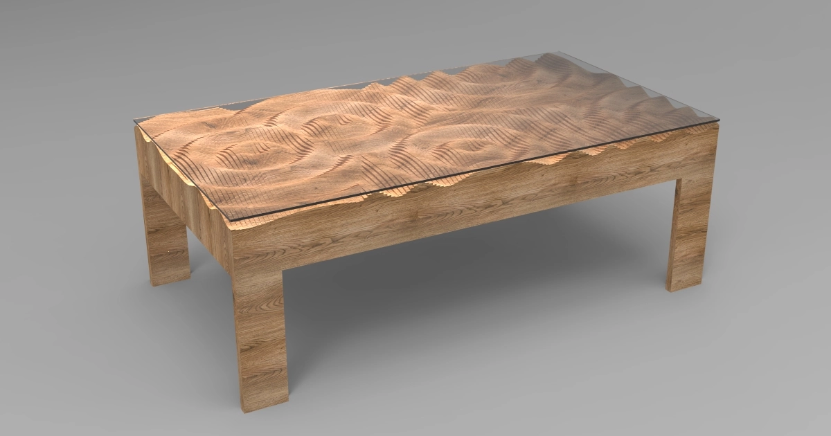 Parametric Wooden Table with Topographical Design - Customize and ...