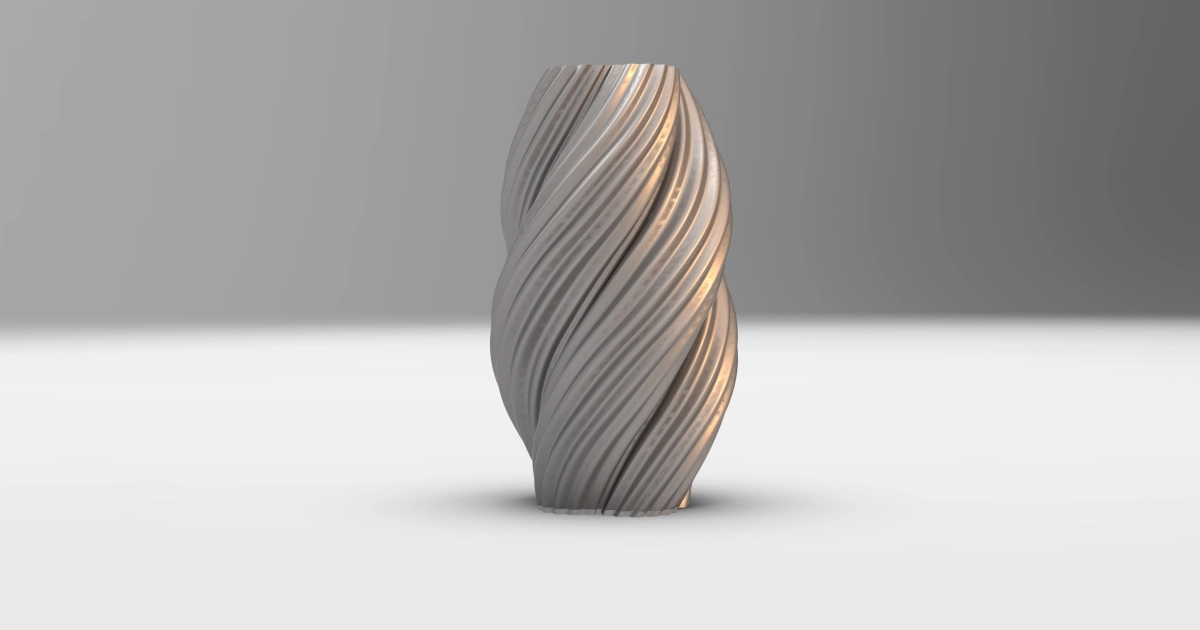 Helix Swirl Vase 3D Model - Customize and download the 3D model