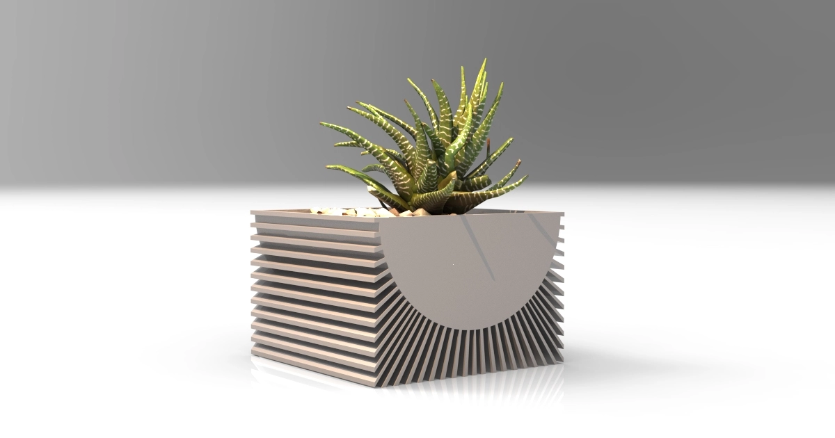 Geometric Flow Flower Pot - Customize and download the 3D model