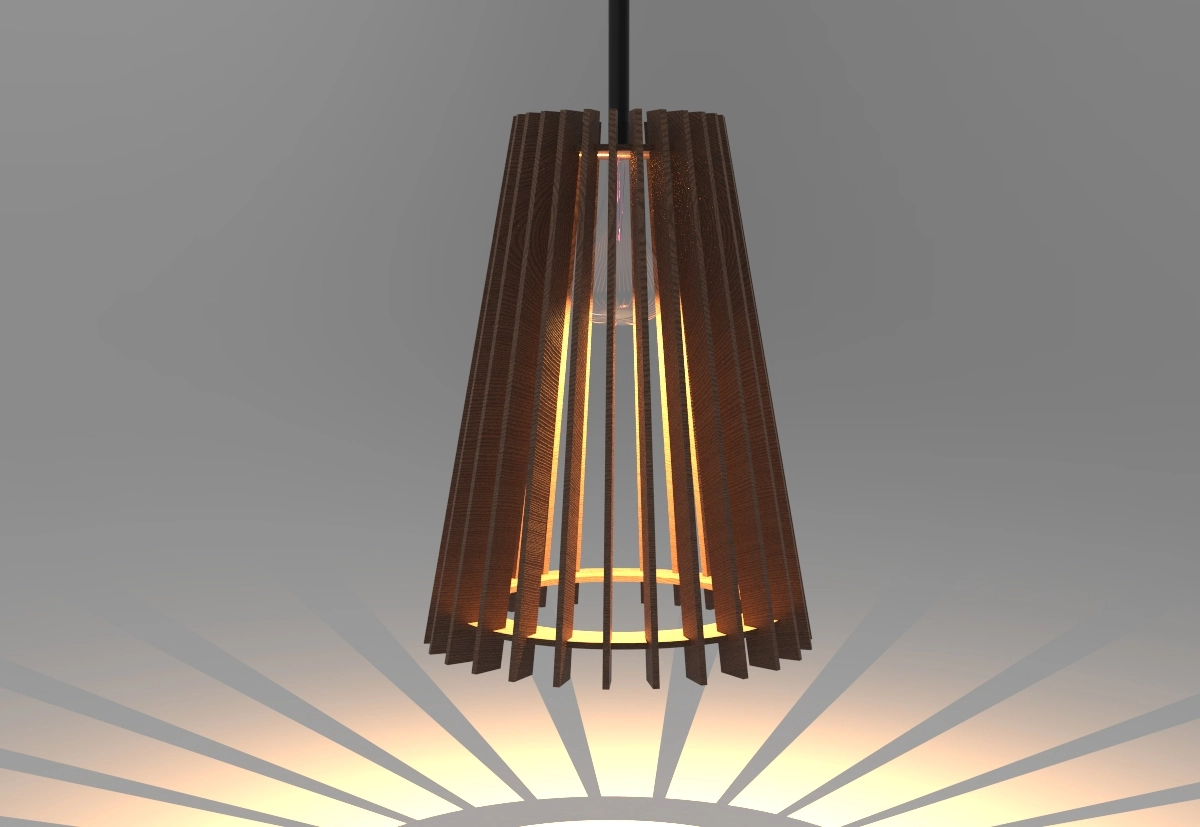 Lamella Wooden Lampshade 2D/3D Parametric Model - Customize and ...