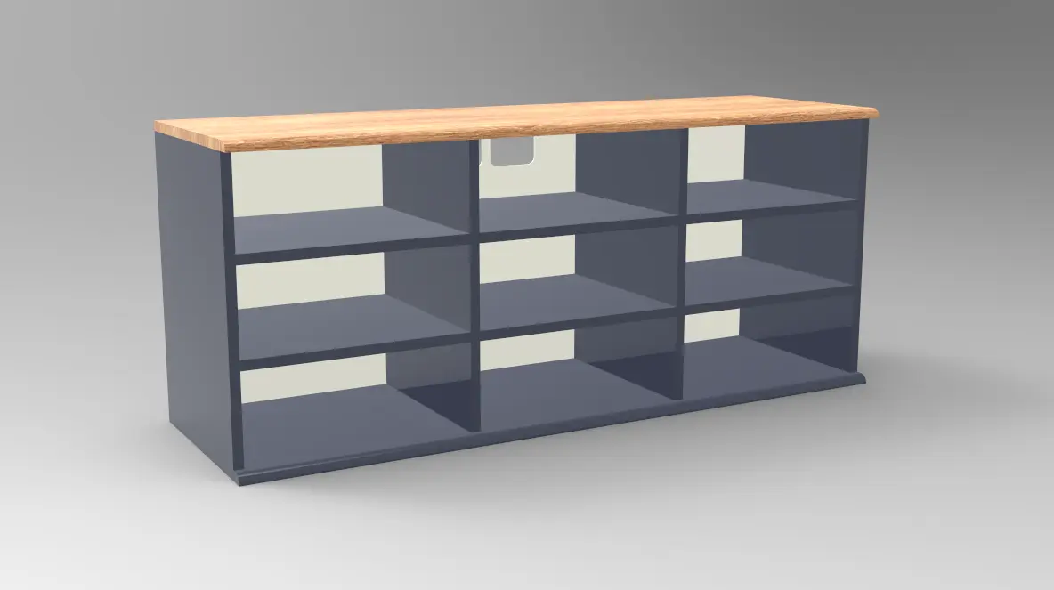 TV Bench 2D/3D Parametric Model - Customize and download the 3D model