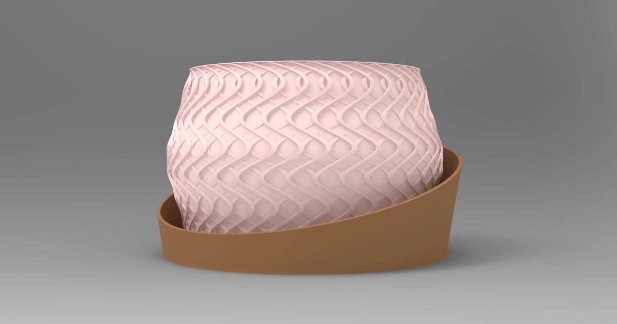 Geometric Wave Planter with Base 3D Parametric Model - Customize and ...