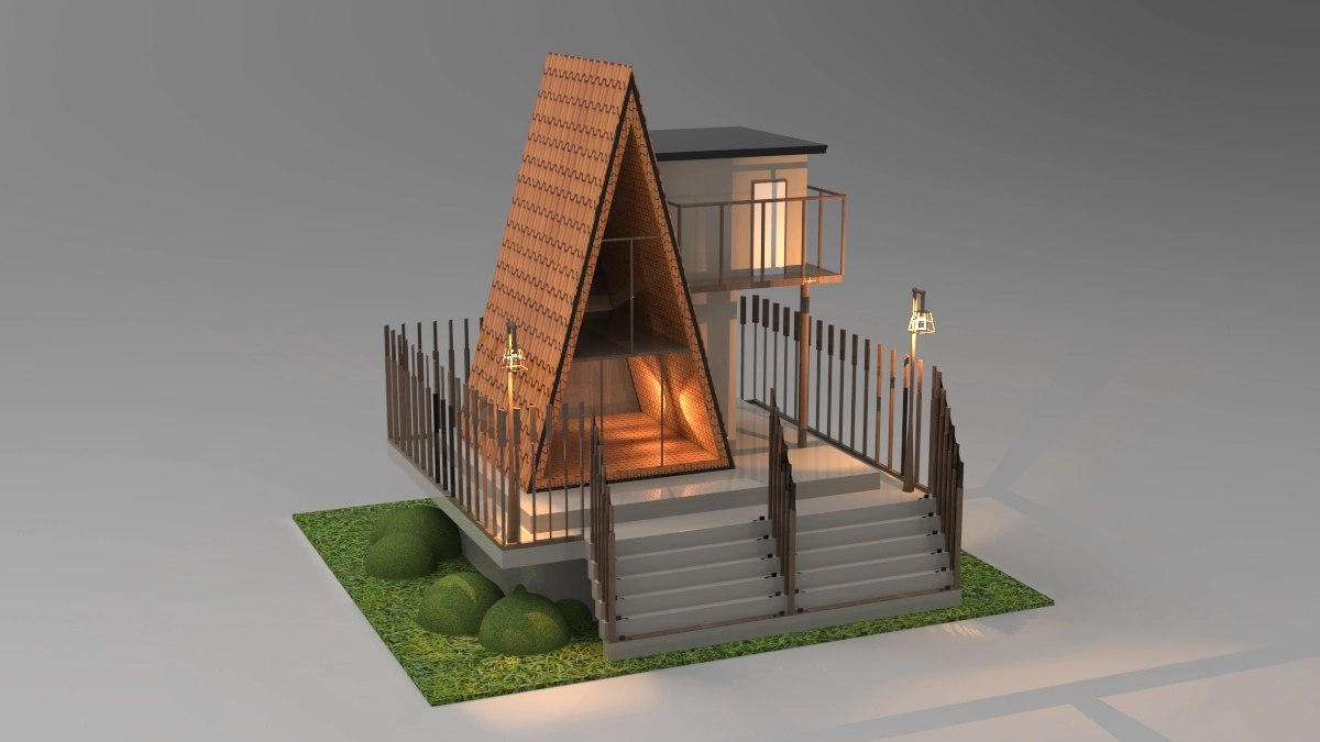 Forest House 3D Parametric Model - Customize and download the 3D model