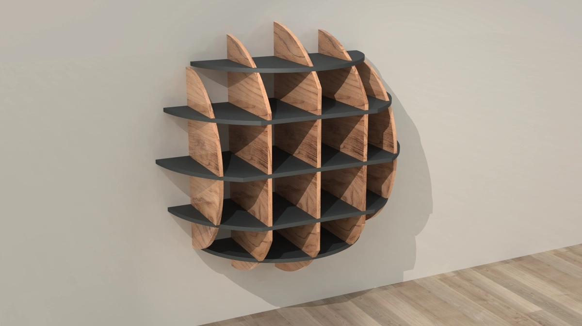 Rounded Wall Shelf 3D/2D Parametric Model - Customize and download the ...