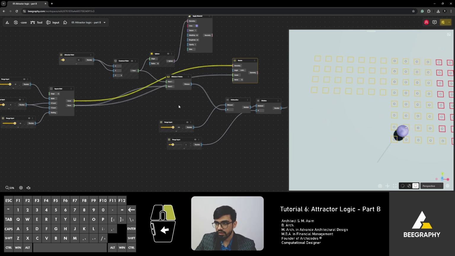 BeeGraphy Tutorial 6 - Mastering Attractor Logic - Combining Rotation, Scaling, and Height ...